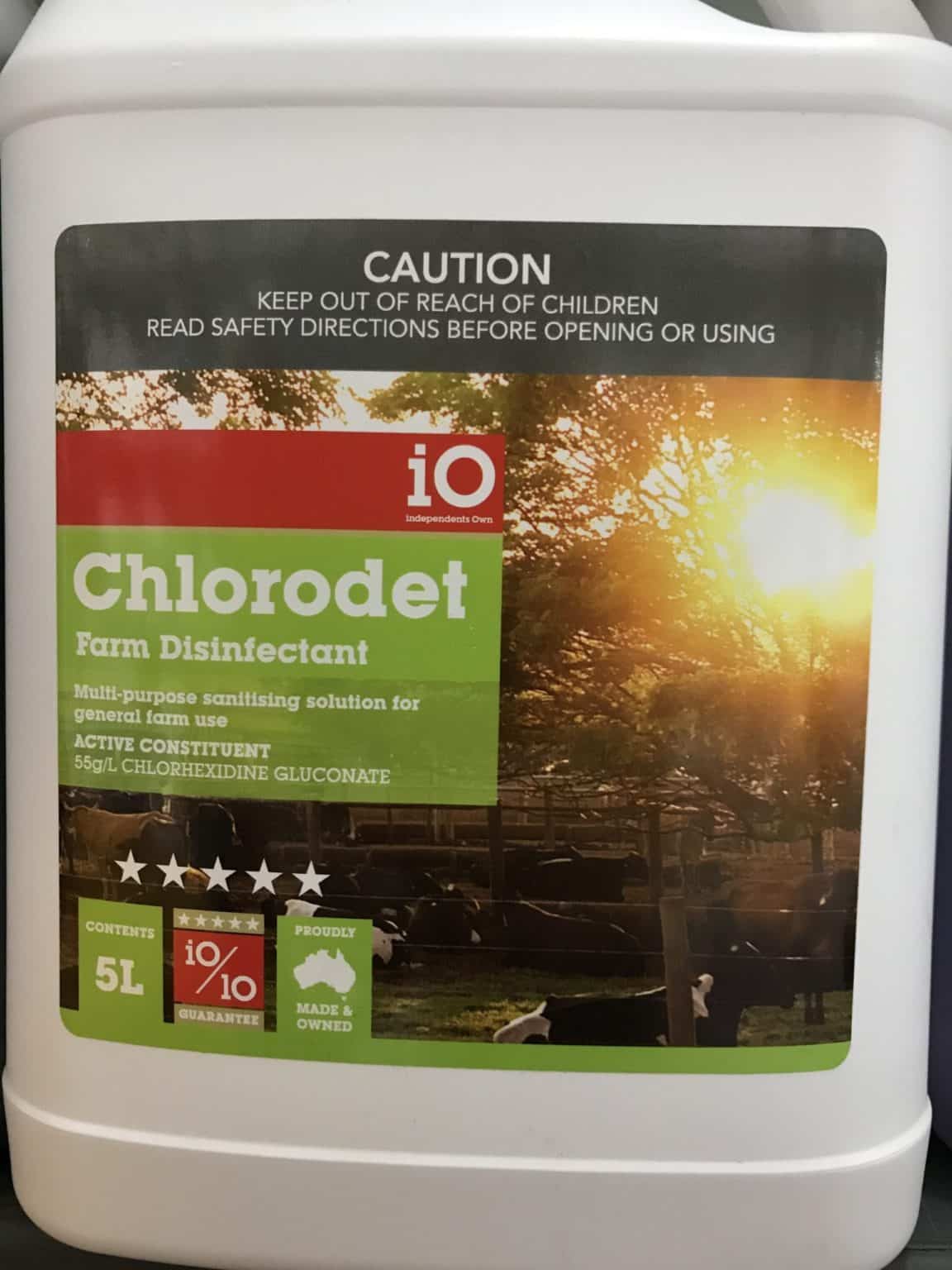 iO Chlorodet Farm Disinfectant 5L | Southwest Stockfeeds